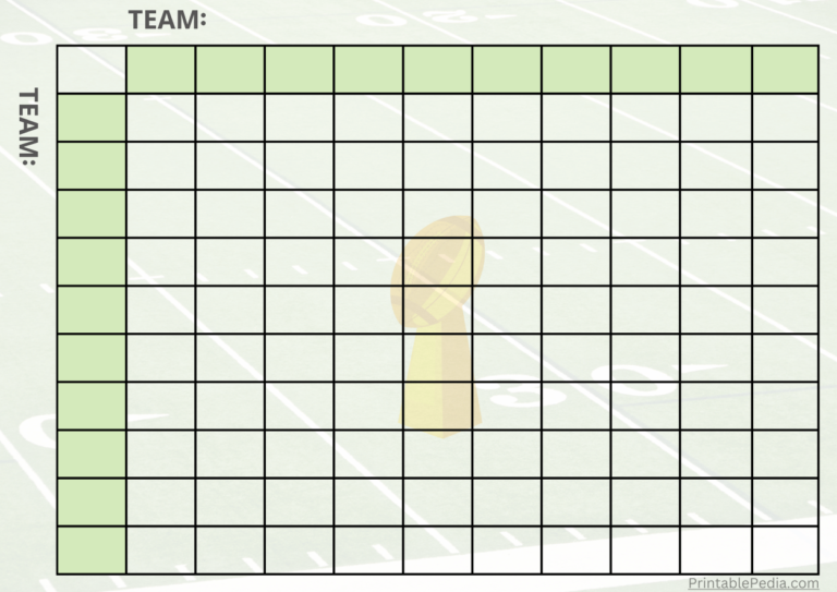 Printable Super Bowl Squares: Download Blank Template for Free